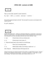 Guide To Debugging With GDB In CPSC Lecture Course Hero
