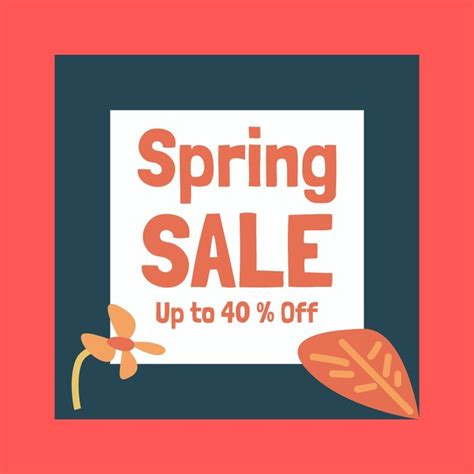 Plantilla De Promoción De Redes Sociales Colorida De Venta De Primavera