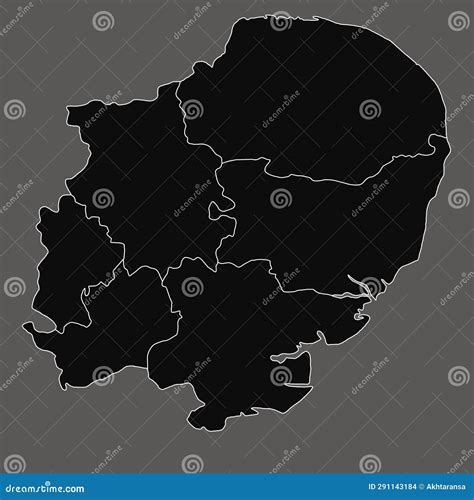 Outline Ceremonial Counties Map Of North West England On White