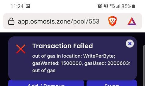 Trying To Remove Liquidity And Get This Error Rosmosislab