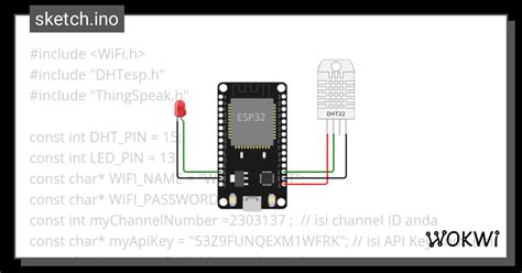 Simulasi Suhu Thingspeak Copy Wokwi ESP32 STM32 Arduino Simulator
