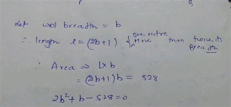 the area of a rectangular plot is 528 m 2 the lenght of the plot in