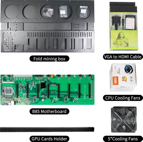 Buy 8 GPU Mining Rig Frame Fold Case Ethereum GPU Mining Rig Complete Crypto Miner Including