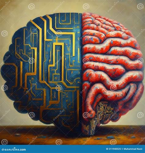 Bridging The Gap Brain And Circuit Board Stock Image Image Of
