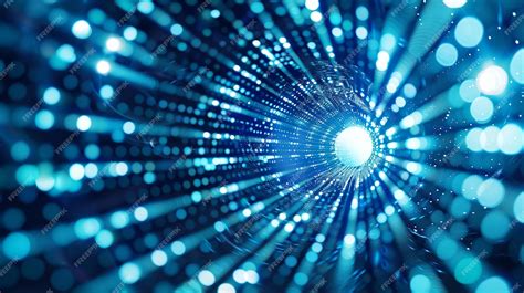 A Futuristic Hightech Scene Featuring A Deep Blue Digital Interface Premium Ai Generated Image