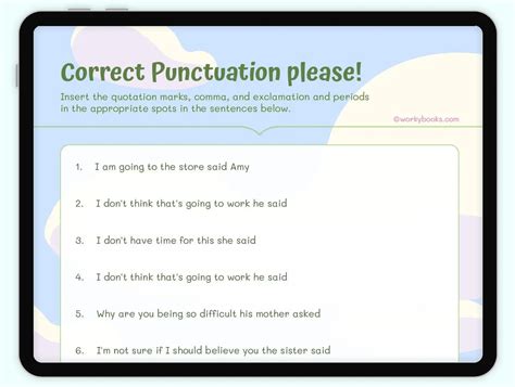 Correct Punctuation Please Worksheet L 4 2 B L 4 2 Workybooks