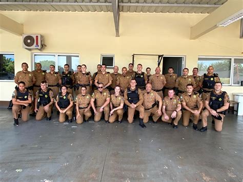 Policiais militares da 3ª Cia de Santa Helena recebem instrução sobre