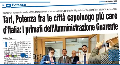 POTENZA LA CITTÀ CAPOLUOGO CON LA TARI PIÙ ALTA DITALIA