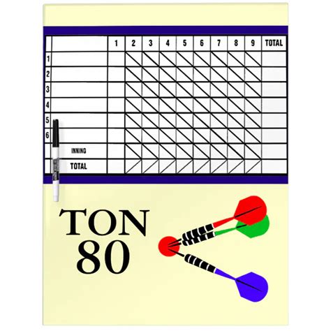 Dart Game Scoreboard Dry Erase Board Zazzle