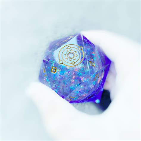 Большой Дайс д20 Blue 55мм с жидкой сердцевиной (игральные кости, кубик ...