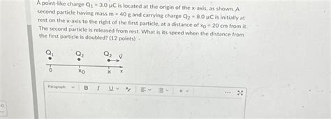 Solved A Point Like Charge Q₁ 30 µc Is Located At The