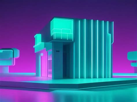 Premium Ai Image Abstract D Landscape Minimal Data Building