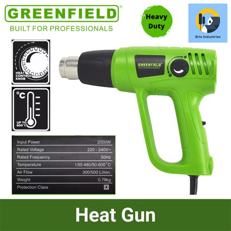 Greenfield Heat Gun 2000W 08 07 02000 Heavy Duty Power Tools Variable