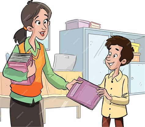 Premium Vector Classroom Student And Teacher Cartoon Vector Illustration