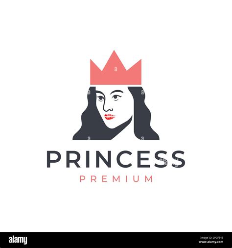 Beautiful Face Female Princess Longest Hair Crown Mascot Logo Design Vector Stock Vector Image