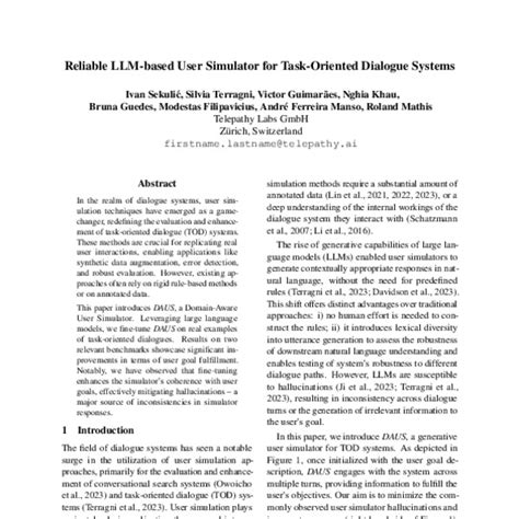 Reliable Llm Based User Simulator For Task Oriented Dialogue Systems