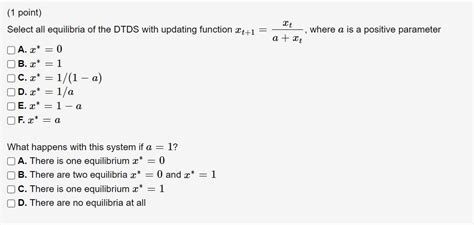 Solved Select All Equilibria Of The DTDS With Updating Chegg