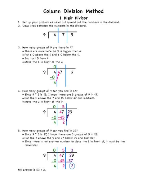 Column Division 1 Pdf