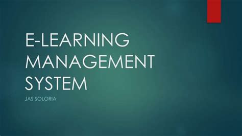 E Learning Management System Pptx