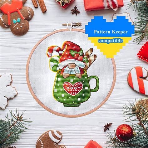 Christmas Gnome Cross Stitch Pattern Pdf Cute Leprechaun Baby Etsy