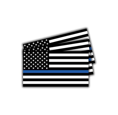 Black And White Back The Blue American Flag Stickers 3 Pack DFW