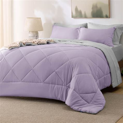 Bedsure Queen Comforter Set 7 Pieces Reversible Light
