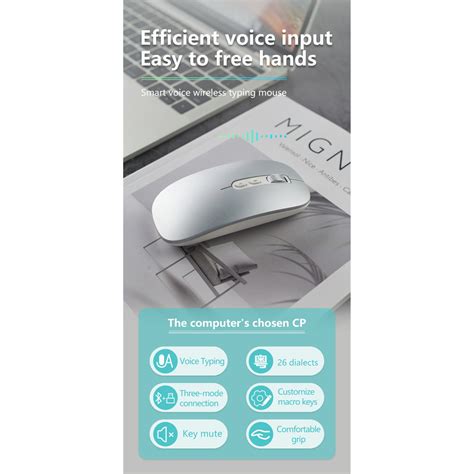 Ai Smart Voice Mouse Speech To Text Mouse Rechargeable 2 4g Wireless Bluetooth Mouse For Windows