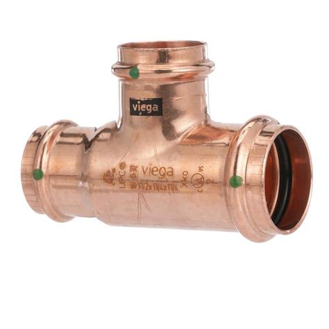 Viega Propress 1 12 In X 1 14 In X 1 14 In Press Copper Tee 15483