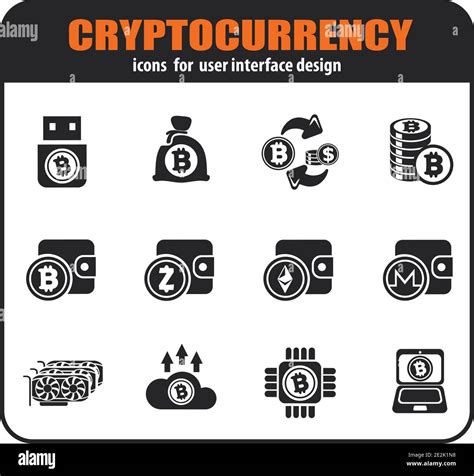 Cryptocurrency And Mining Icon Set Stock Vector Image And Art Alamy