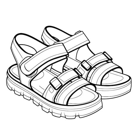 Premium Vector Vector Outline Of Trendy Strap Sandals Icon