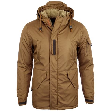 Reslad Herren Parka Warme Teddy Fleece Kapuzen Winter Jacke RS