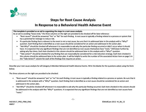 Effective Root Cause Analysis Templates Forms Examples