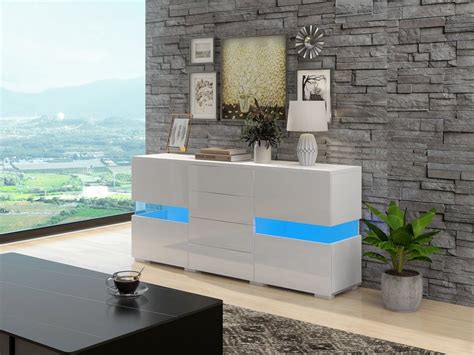Merax Sideboard Hochglanz Mit Led Inkl Fernbedienung Kommode Breite