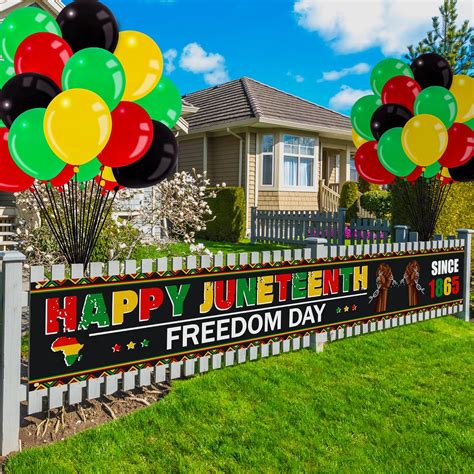 37 Pcs Juneteenth Decorations Happy Juneteenth Banner