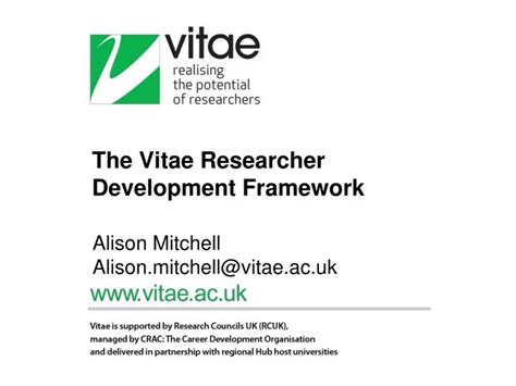 Ppt The Vitae Researcher Development Framework Powerpoint