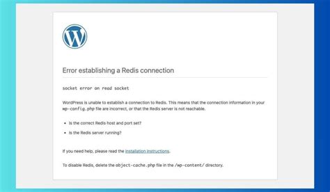 How To Fix The Error Establishing A Redis Connection Only On Plugin