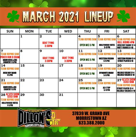 RANCH CALENDAR 2021 Amazing BBQ