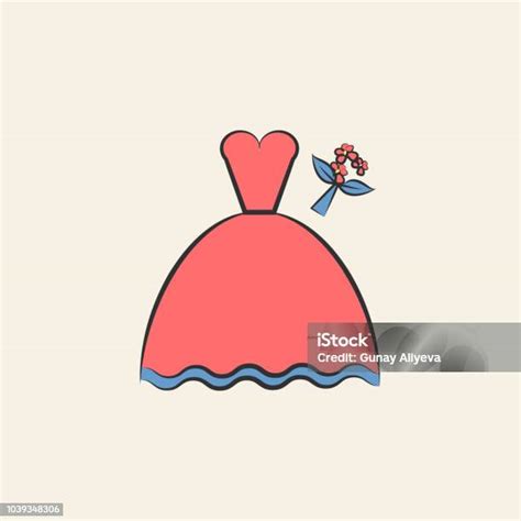 新娘禮服素描插圖移動概念和 Web 應用程式的彩色婚禮圖示元素素描風格新娘禮服圖示可用於 Web 和移動向量圖形及更多全身裙圖片 Istock