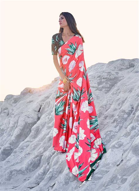 Attractive Multi Colour Abstract Print Casual Saree