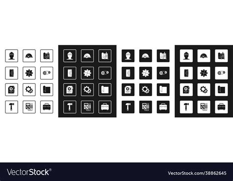 Set Graphing Paper And Compass Gear Setting Vector Image