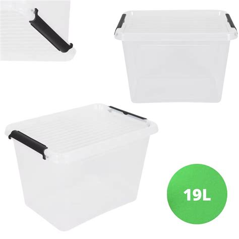 POJEMNIK PLASTIKOWY Z POKRYWĄ PUDEŁKO BOX L oficjalne archiwum Allegro