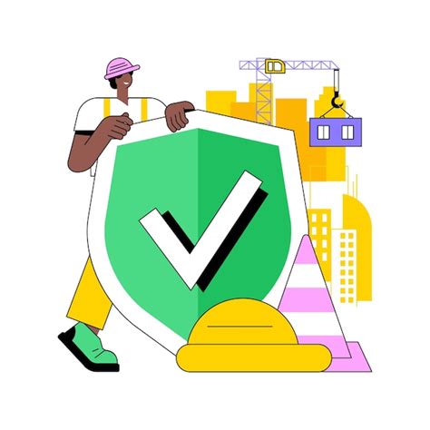 Ilustração em vetor conceito abstrato de segurança de construção Vetor Premium