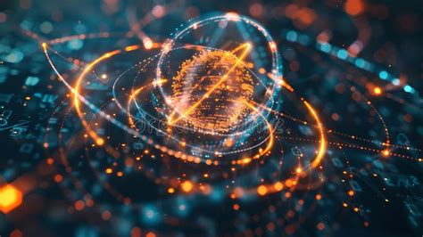 Abstract Glowing Networks With Dynamic Particles Digital Concept Of Connectivity Futuristic