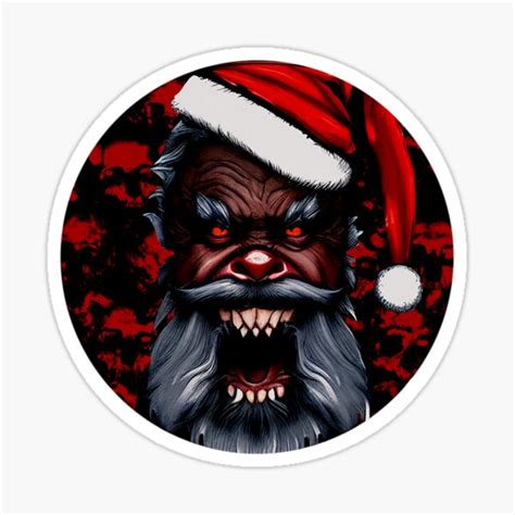 Evil Santa Creepy Santa Claus For Creepmas And Gothmas Sticker For