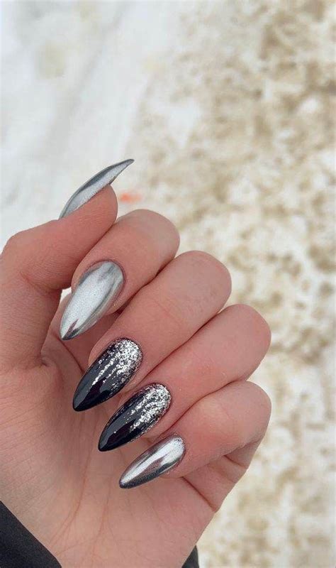 30 Chic Chrome Nail Designs For The Ultimate Glam Look 214 Black