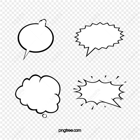 손으로 그린 선 만화 일러스트 대화 말풍선대화 상자테두리 Png 일러스트 무료 다운로드 Lovepik