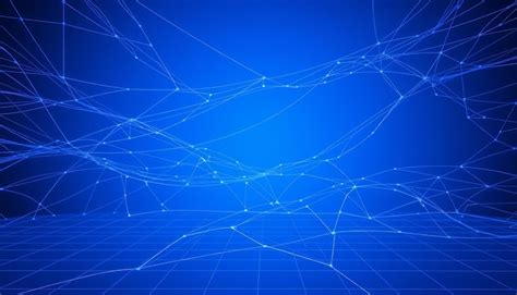 Abstract Blue Network Background With Grid Premium Ai Generated Image