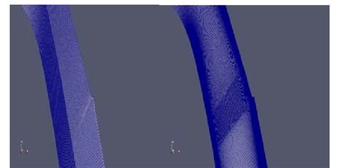 Grid Refinement In Streamwise Direction Left Original Grid Right