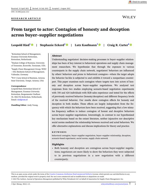 Pdf From Target To Actor Contagion Of Honesty And Deception Across