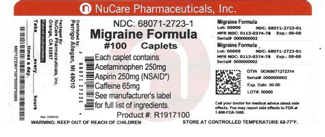 Ndc 68071 2723 Good Sense Migraine Formula Tablet Film Coated Oral